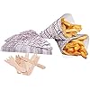 West5Products 25 Newsprint Design Food Safe Chip Shop Cones with Forks ...