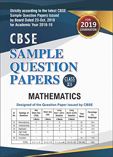 Super Cbse Sample Question Papers Mathematics Class 12 : Amazon.in: Books