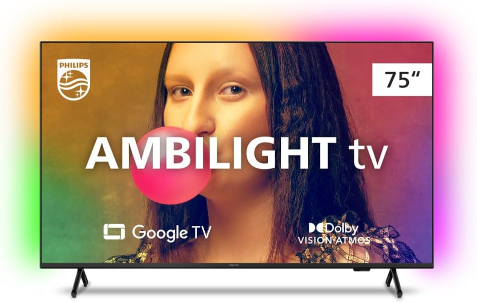PHILIPS, Smart TV, Ambilight 75" 4K, 75PUG7908/78, Google TV, Comando ...