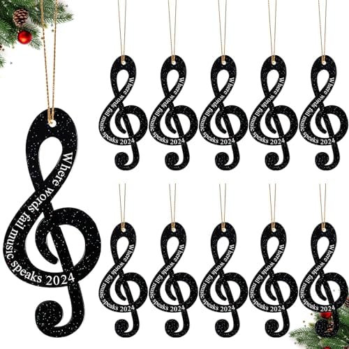 Amazon.com: Daifunli 24 Pcs Vintage Music Notes Ornament 2.36'' Musical ...