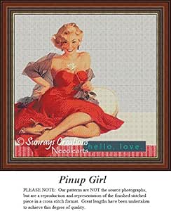 Amazon.com: Vintage Cross Stitch Pattern | Pinup Girl (Pattern Only ...