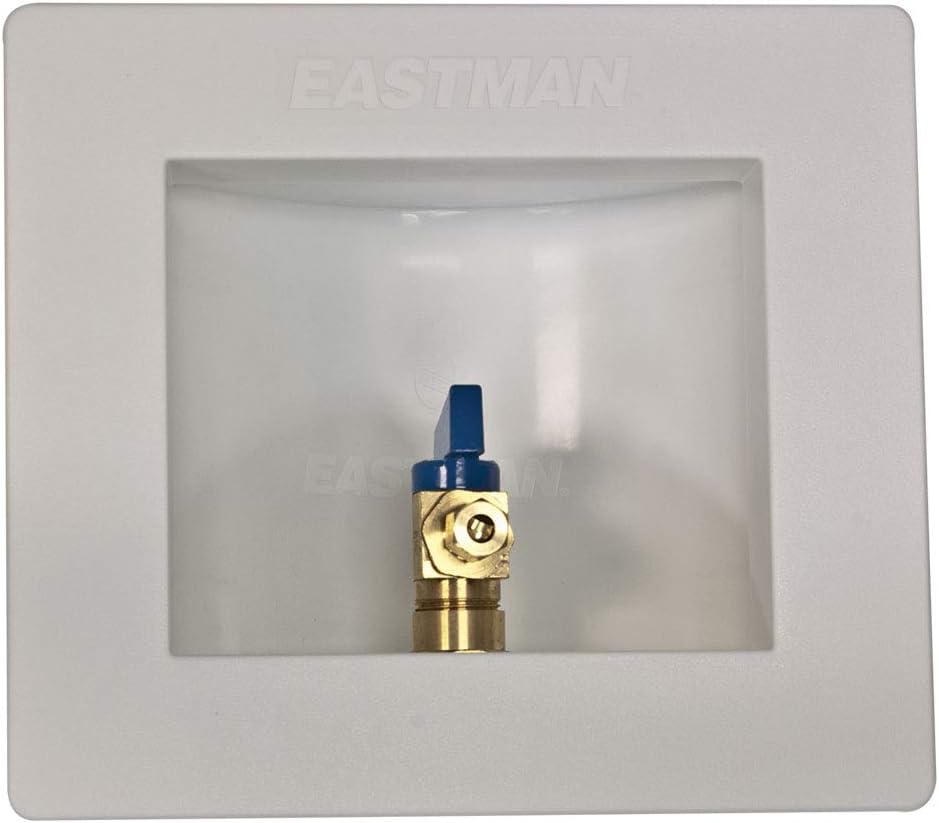 Eastman 1/2 inch CPVC Connection Ice Maker Outlet Box, Quarter Turn ...
