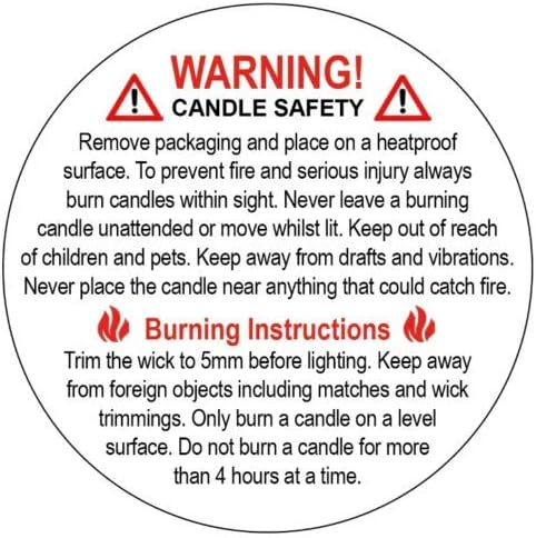 Warning! Candle Safety - Professionally Printed Packing Stickers/Labels ...