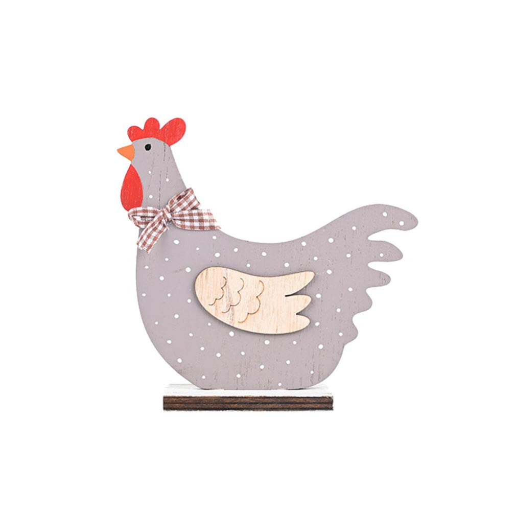 Amazon.com: PRETYZOOM Easter Chicken Decor Wooden Rooster Figurine ...