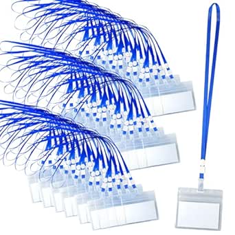 Amazon | Webirth 名札ホルダー 【便利な収納袋つき！】交換用名札予備パーツ付属 国内規格 首下げ (100枚) | 名札・ホルダー | 文房具・オフィス用品