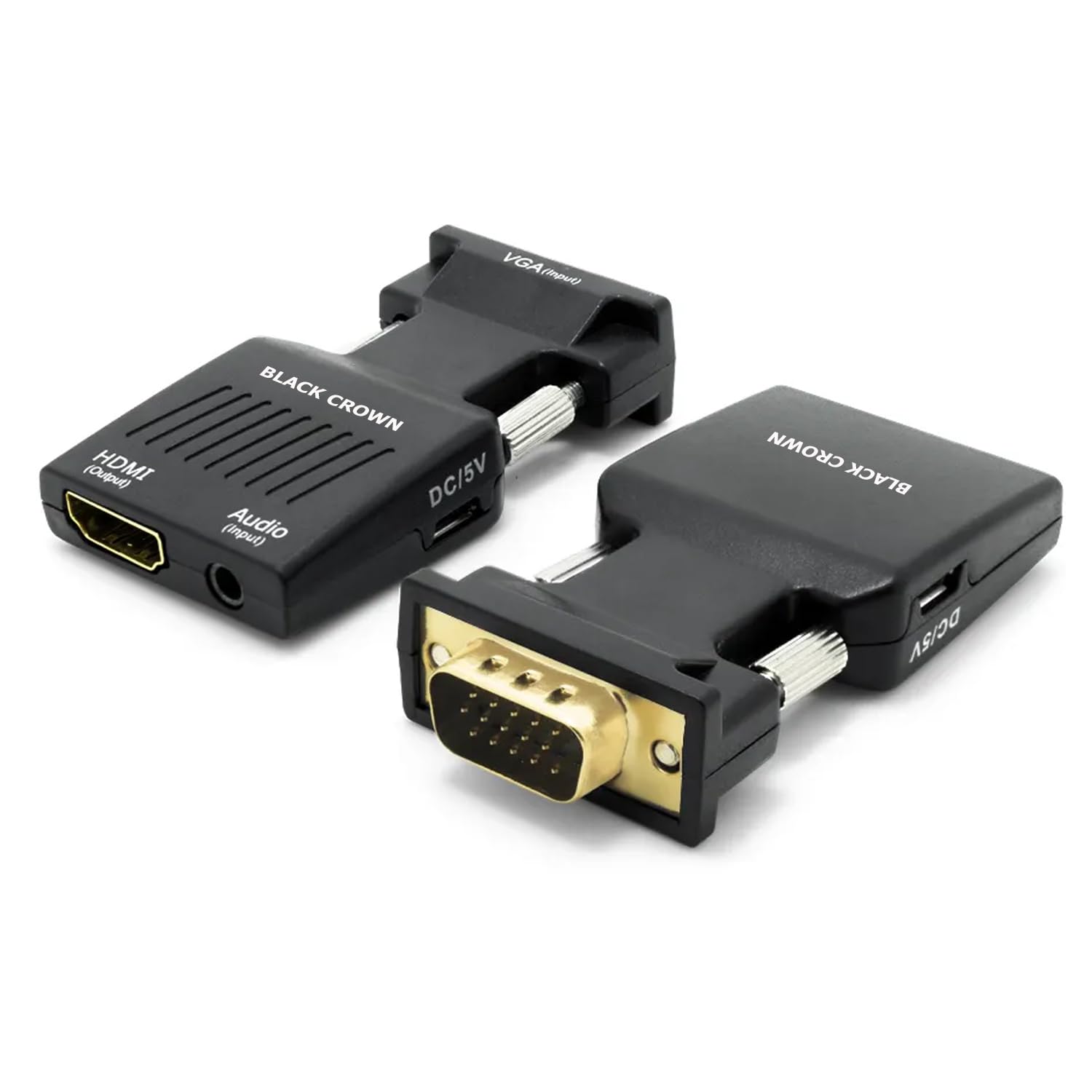 BLACK CROWN VGA to HDMI Adapter Converter with Audio (Old PC to TV ...
