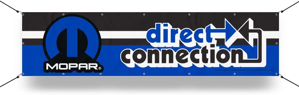 Amazon.com : Mopar Direct Connection Logo Heavy Duty Long Vinyl Banner ...