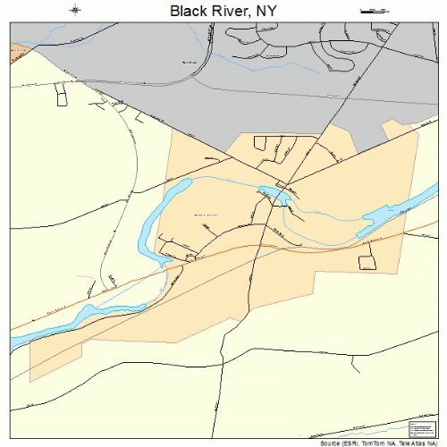 Large Street & Road Map of Black River, New York NY - Printed poster ...