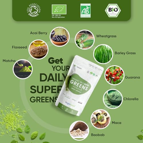 Organic Super Greens Powder – Blend of 9 Natural Greens and Superfood ...