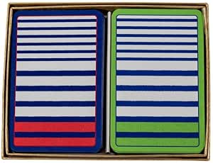 Amazon.com: Caspari Bridge Playing Cards, Breton Stripe - 2 Decks ...