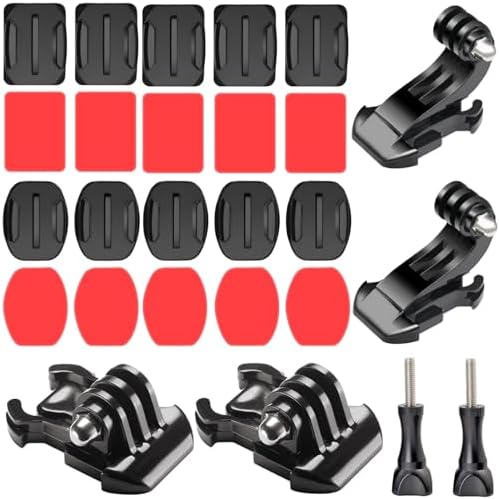 Amazon.com: Helmet Adhesive Sticky Curved & Flat Mounts, 19-in-1 Action ...