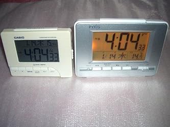Amazon.co.jp: セイコー クロック 目覚まし時計 電波 デジタル カレンダー 温度 表示 PYXIS ピクシス 銀色 メタリック NR535W SEIKO : ホーム＆キッチン
