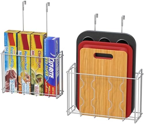 Simple Houseware 2PK - Plastic Over The Cabinet Door Organizer Holder ...