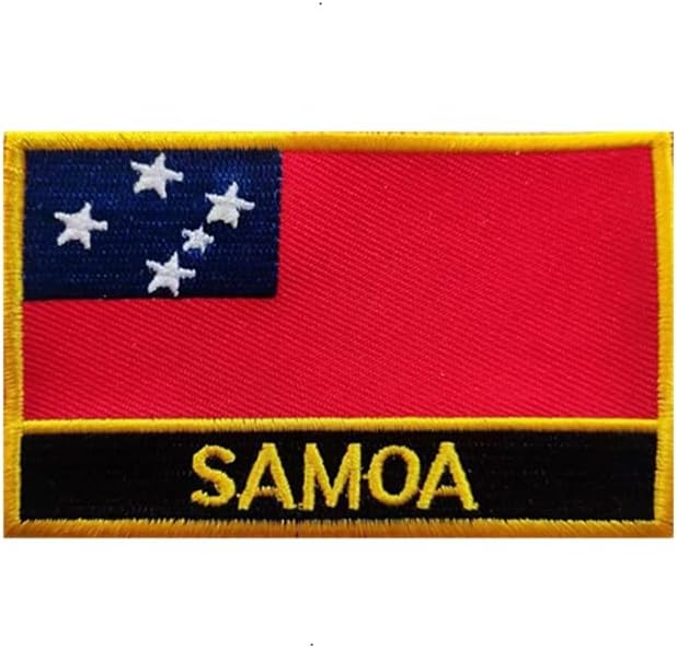 Amazon.com: Uijokdef 1 PCS Samoa Flag Patches Iron On or Sew On Embroidered Tactical Military ...
