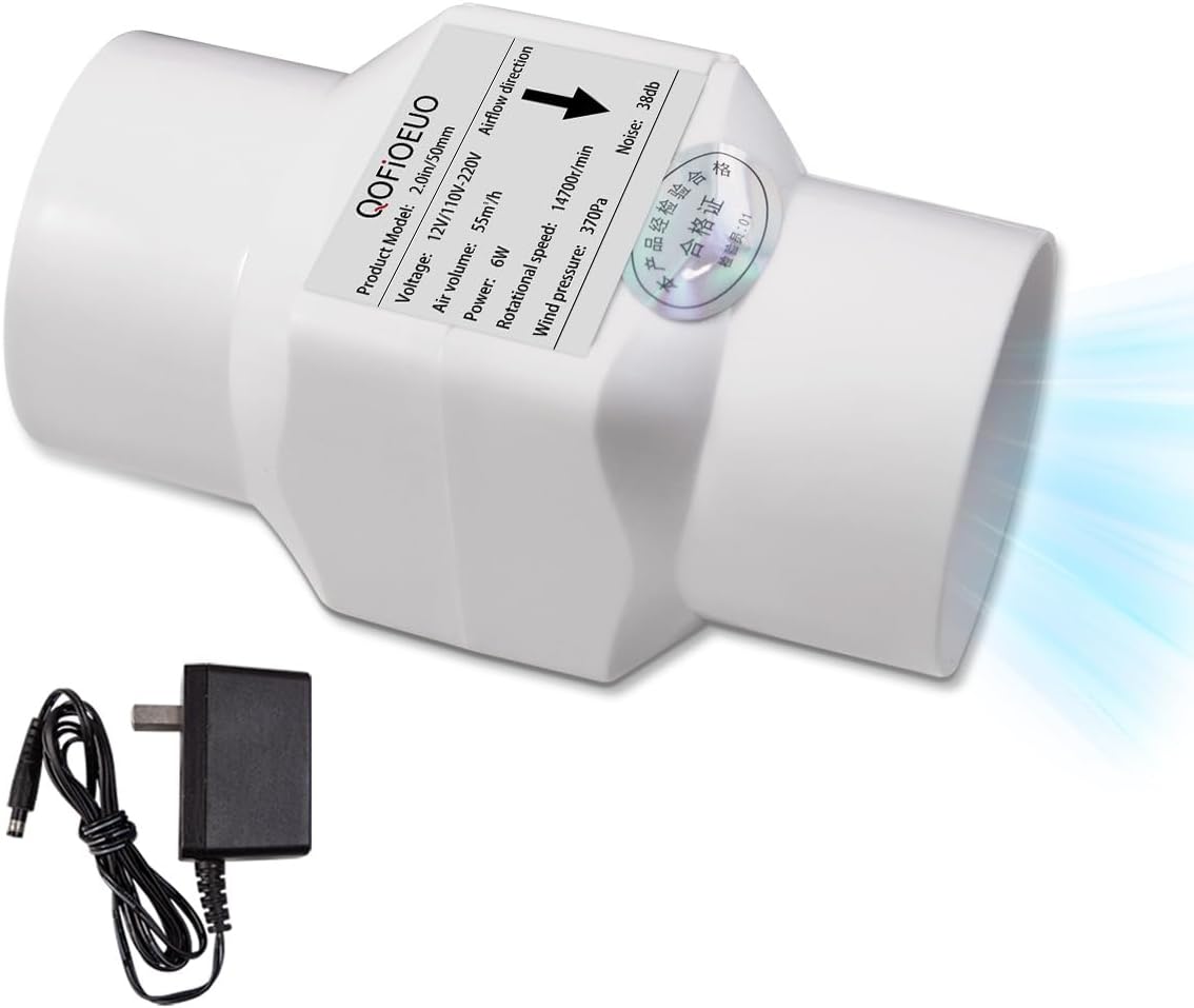 2 inch/50mm Inline Booster Duct Fan 6W with Variable Speed Controller ...