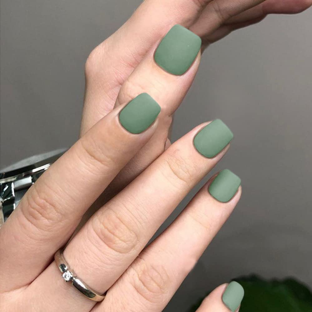 Green Matte Nails