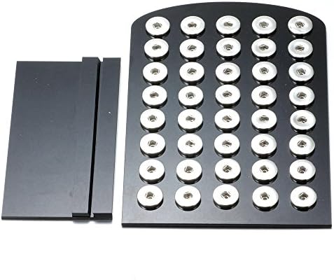 Amazon.com: Black Acrylic Snap Jewelry Holder 40 Snaps Charms Button ...