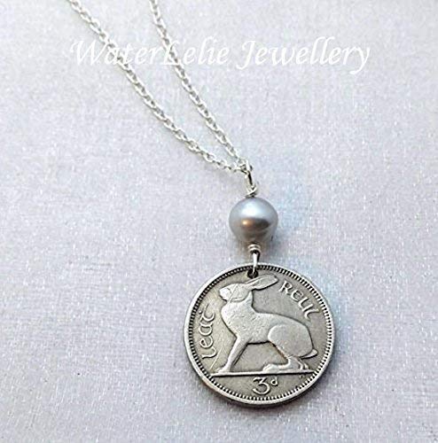Amazon.com: IRISH RABBIT coin necklace. Ireland coin necklace. Rabbit ...