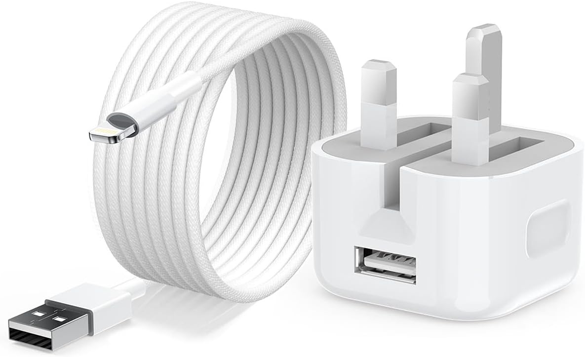 iPhone Charger【Apple MFi Certified】5W iPhone Charger Plug and 2M Nylon ...