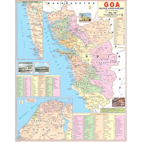 Goa Map (Size 18 x 23 Inches), Laminated Map - English : Amazon.in ...