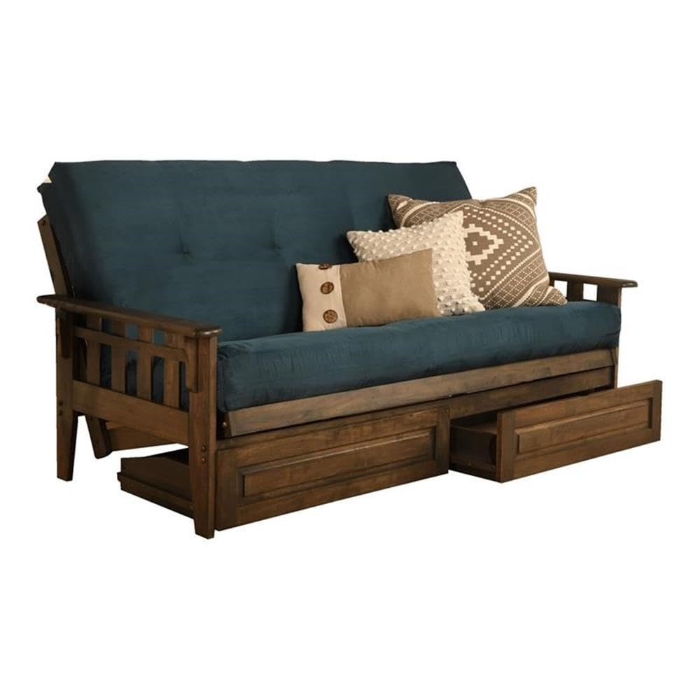 Amazon.com: Kodiak Tucson Queen Futon Frame with Storage Drawers - Wood ...