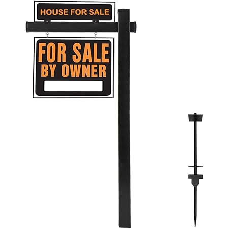 Amazon.com : Kdgarden Vinyl PVC Black Real Estate Sign Post with Flat ...