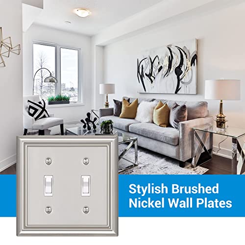 Snapklik.com : Double Toggle Wallplates, Brushed Nickel Light Switch ...