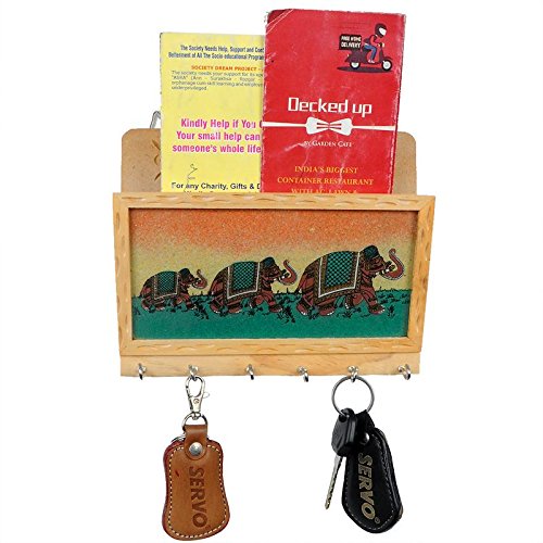 ARV Crafts Wooden Gemstone Key Hanger with Paper Holder 8.5x7x2 - 051 ...