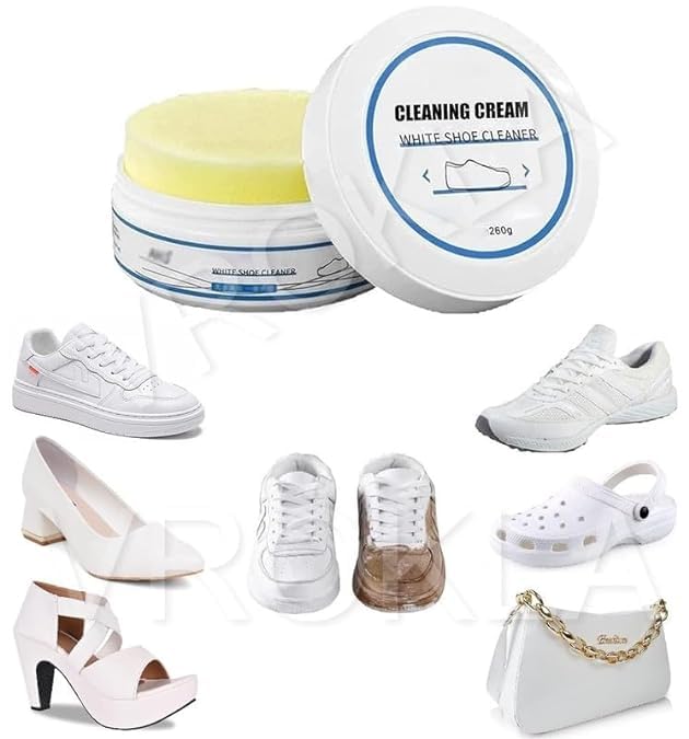 JICOOT White Shoe Cleaning Cream & Multifunction Shoe Brush, Practical ...