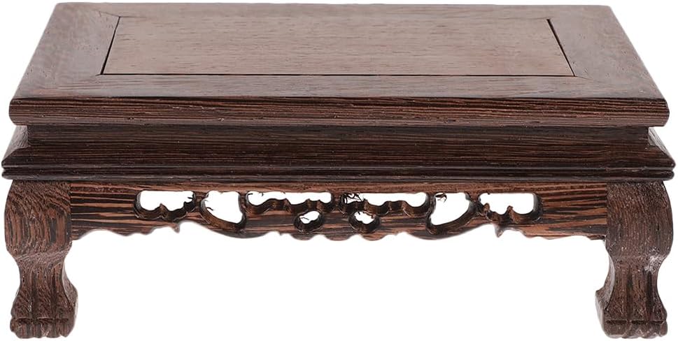 Zerodeko Rectangular Planter Wooden Chinese Display Stand Oriental Vase ...