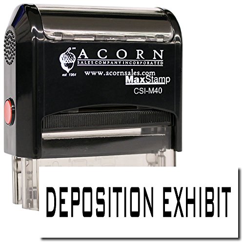 MaxStamp - Large Self-Inking Deposition Exhibit Stamp (Black Ink ...