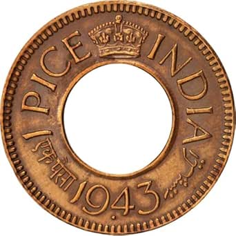 1943-1947 1 Pice (1 Paisa). Issued Under British Raj Indian Emperor ...