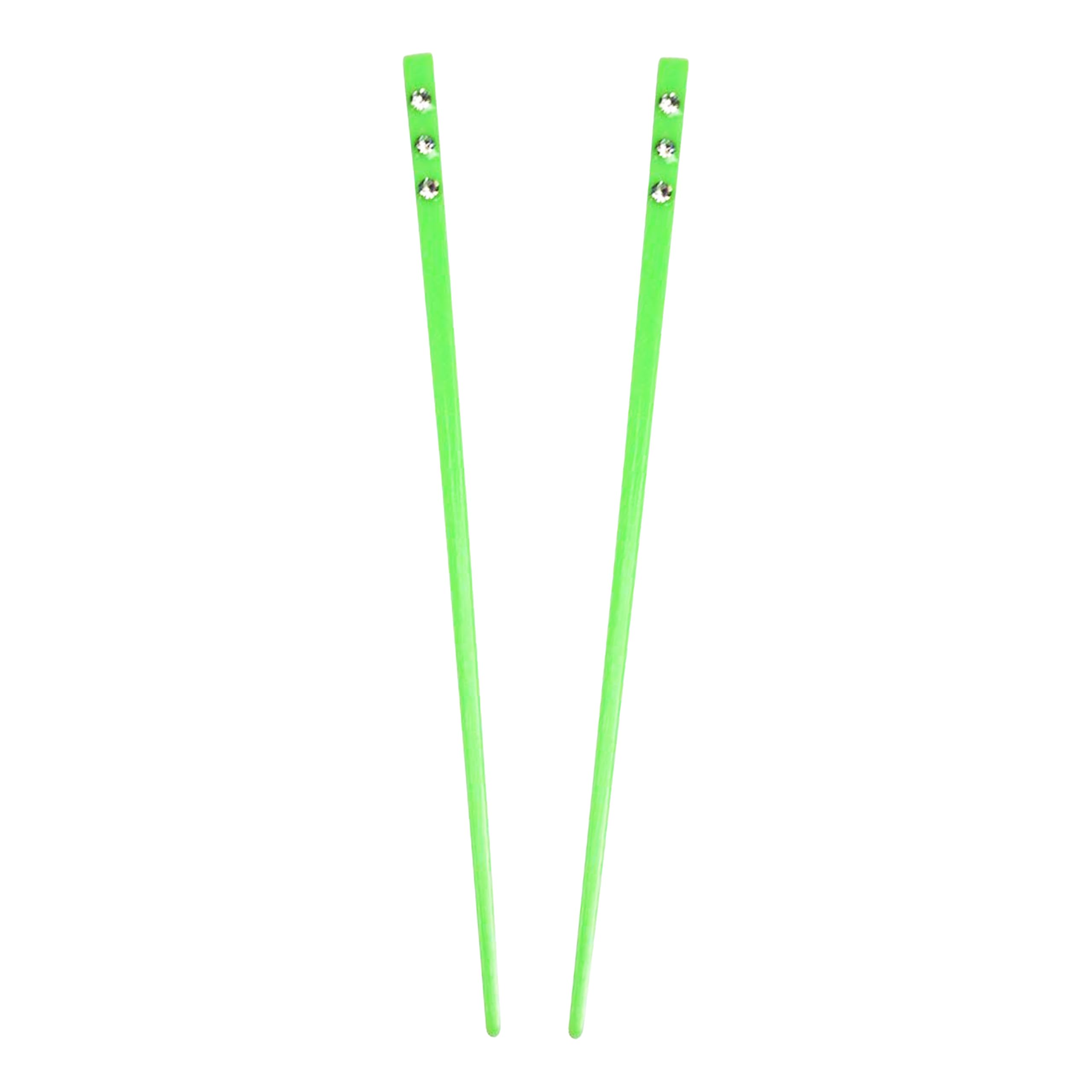 Amazon.com : Set of 2 Hair Sticks with 3 Diamonds Chopsticks - Neon ...