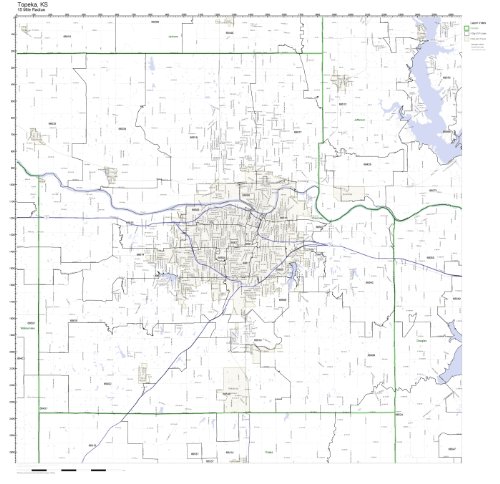 Amazon.com : Topeka, KS ZIP Code Map Laminated : Prints : Office Products
