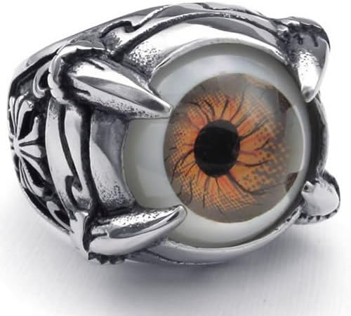 Tanboo Stainless Steel Gothic Dragon Claw Evil Eye Biker Men's Ring ...