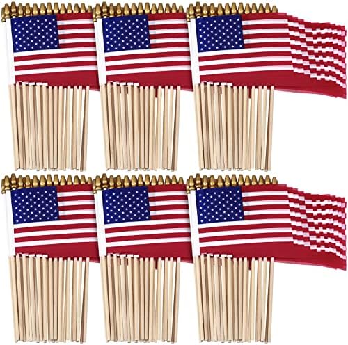 Amazon.com : Shimeyao 250 Pcs Handheld American Flag Bulk, 8 x 12 ...