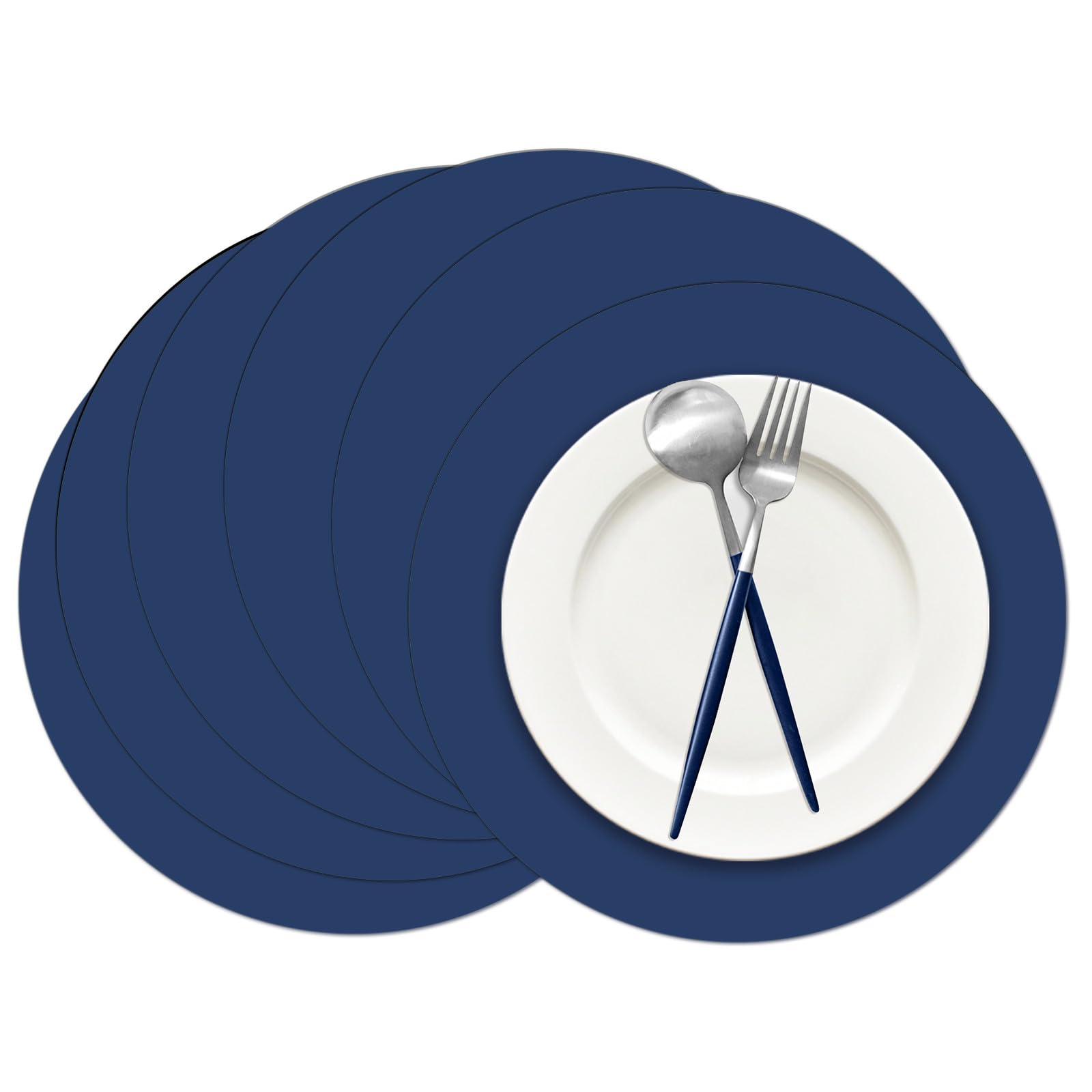 Amazon.com: 50 Pieces Navy Blue Paper Place Mats Blue Round Disposable ...