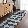 Amazon.com: Beeiva Checkered Kitchen Runner Rug 2.5x10, Ultra Thin Washable Runners for Hallways ...