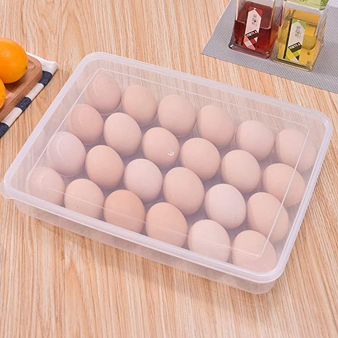 MEELANA 24 Grid Egg Storage Box Egg Refrigerator Storage Tray ...