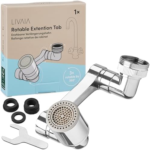 LIVAIA Embout de robinet pivotant à 1080 degrés : adaptateur ...