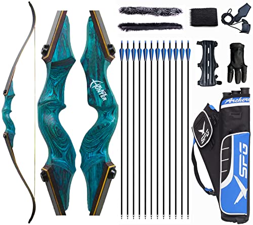 Monleap Recurve Bow and Arrows for Adults 60″ Archery Set Right Hand ...