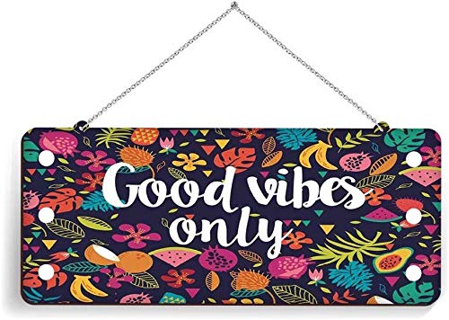 Equal Good Vibes Only Printed Home Wall Door Sign Hanging (Wooden, 5 X ...