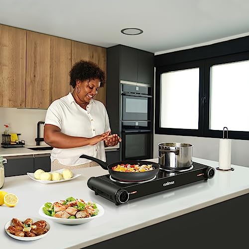 CUSIMAX Hot Plate for Cooking,1800w Double Infrared Burner,Portable ...