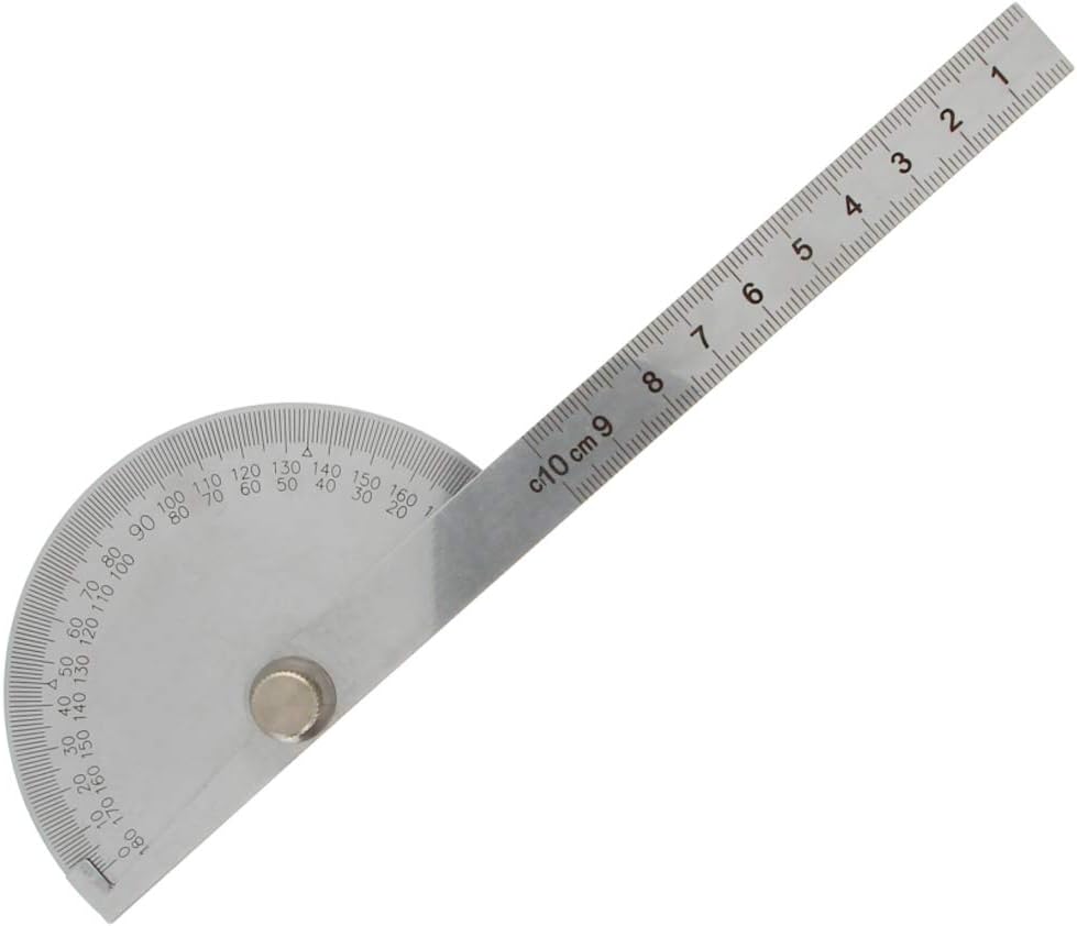 Utoolmart Stainless Steel Protractor 180 Degrees Round Head Angle ...