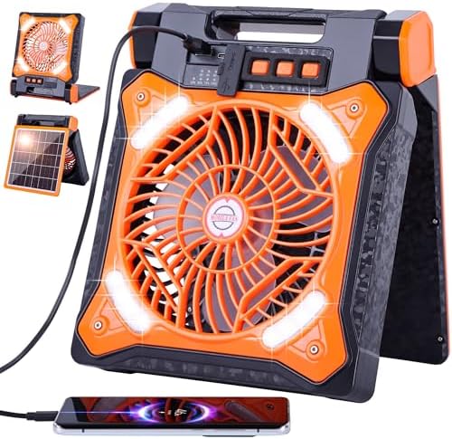 Amazon.com: WESTTREE Solar Fan Battery Powered Rechargeable Solar ...