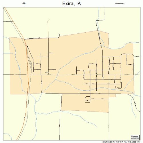 Amazon.com: Large Street & Road Map of Exira, Iowa IA - Printed poster ...