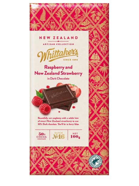 Amazon.com : Whittaker's Raspberry and New Zealand Strawberry in Dark ...