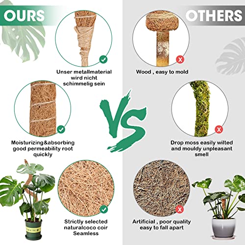 Moss Pole, Moss Pole for Monstera, 2PCS 25” Indoor Bendable Plant ...