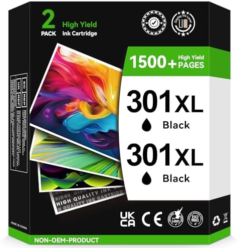 301XL High Yield Ink Cartridges Combo Pack, Replacement for HP 301 Ink ...