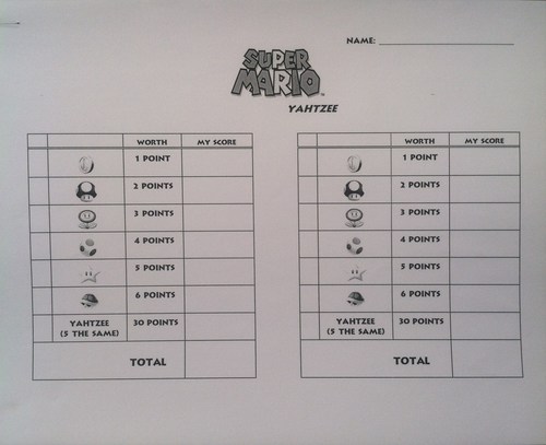 Amazon.com: Yahtzee Super Mario : Toys & Games